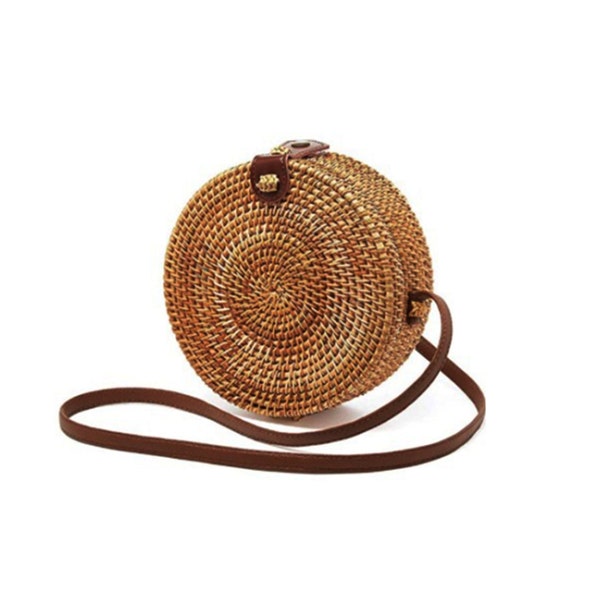 Round Straw Bag With Lining - Etsy