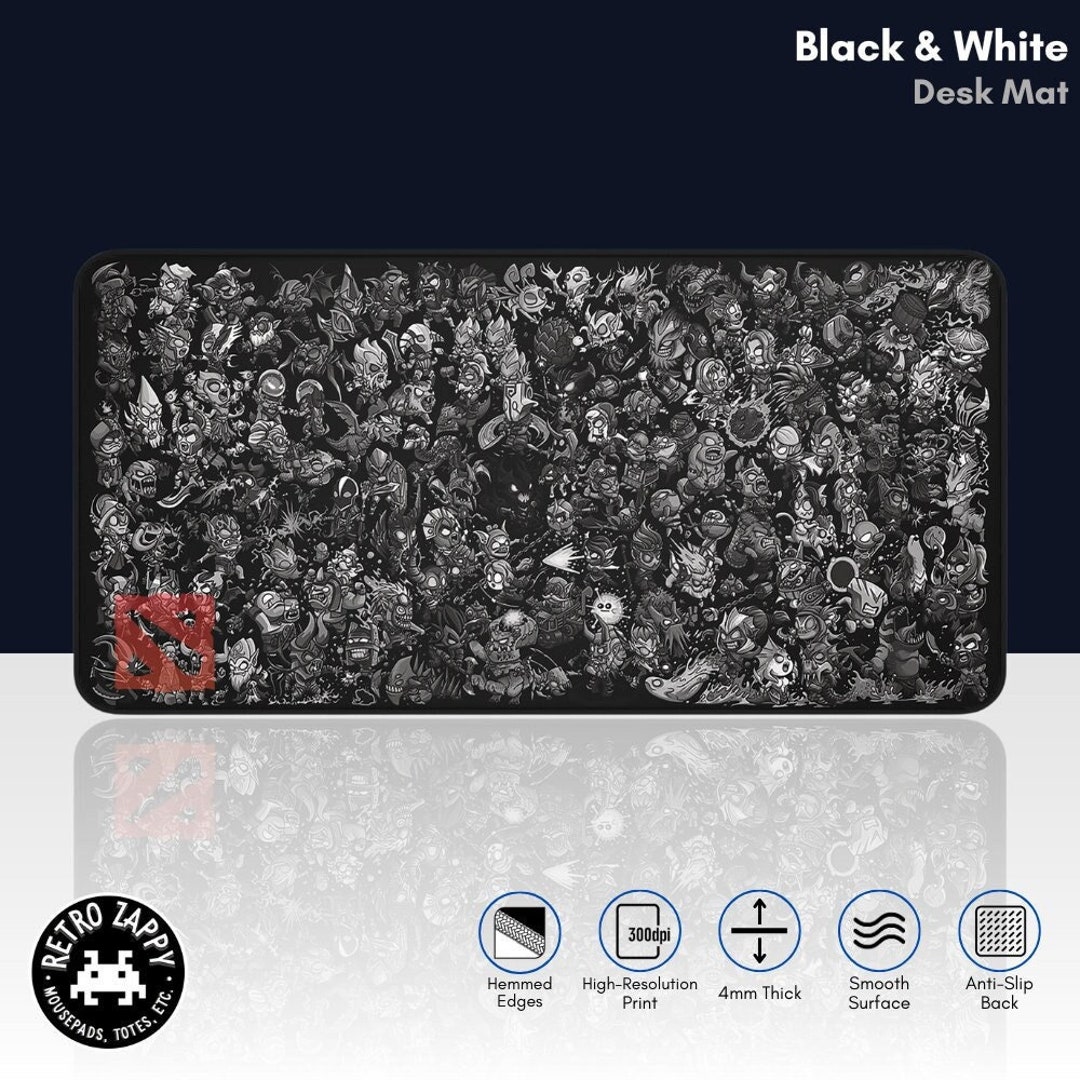 DOTA 2 - Black & White, High-resolution Gaming Desk Mat, 3 Sizes ...