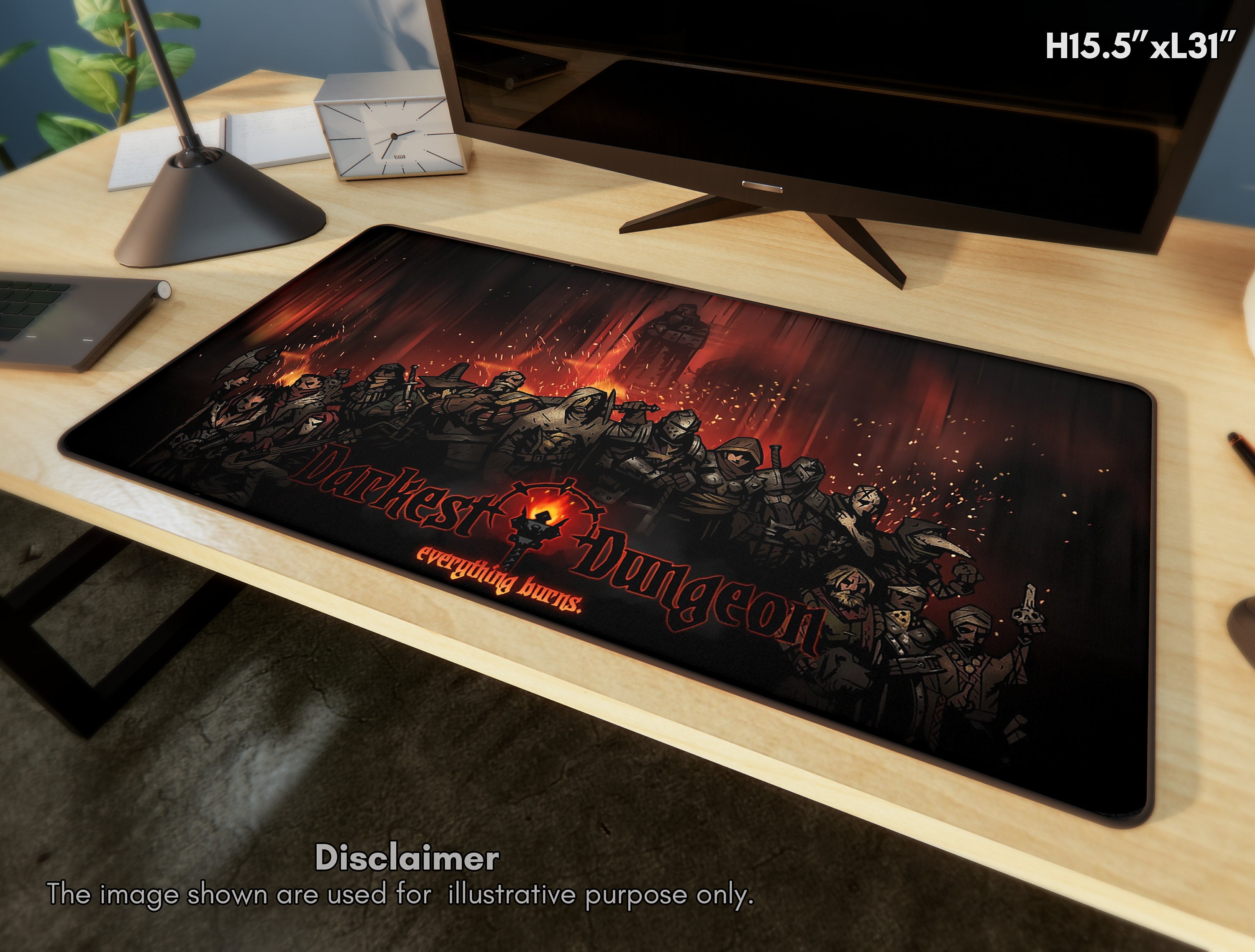Darkest Dungeon Everything Burns Desk Mat – XL / XXL Gaming Mouse Pad ...