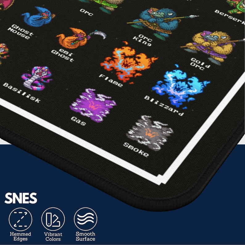Dragon Quest 2 Bestiary Desk Mat – XL / XXL Gaming Mouse Pad, Extended ...