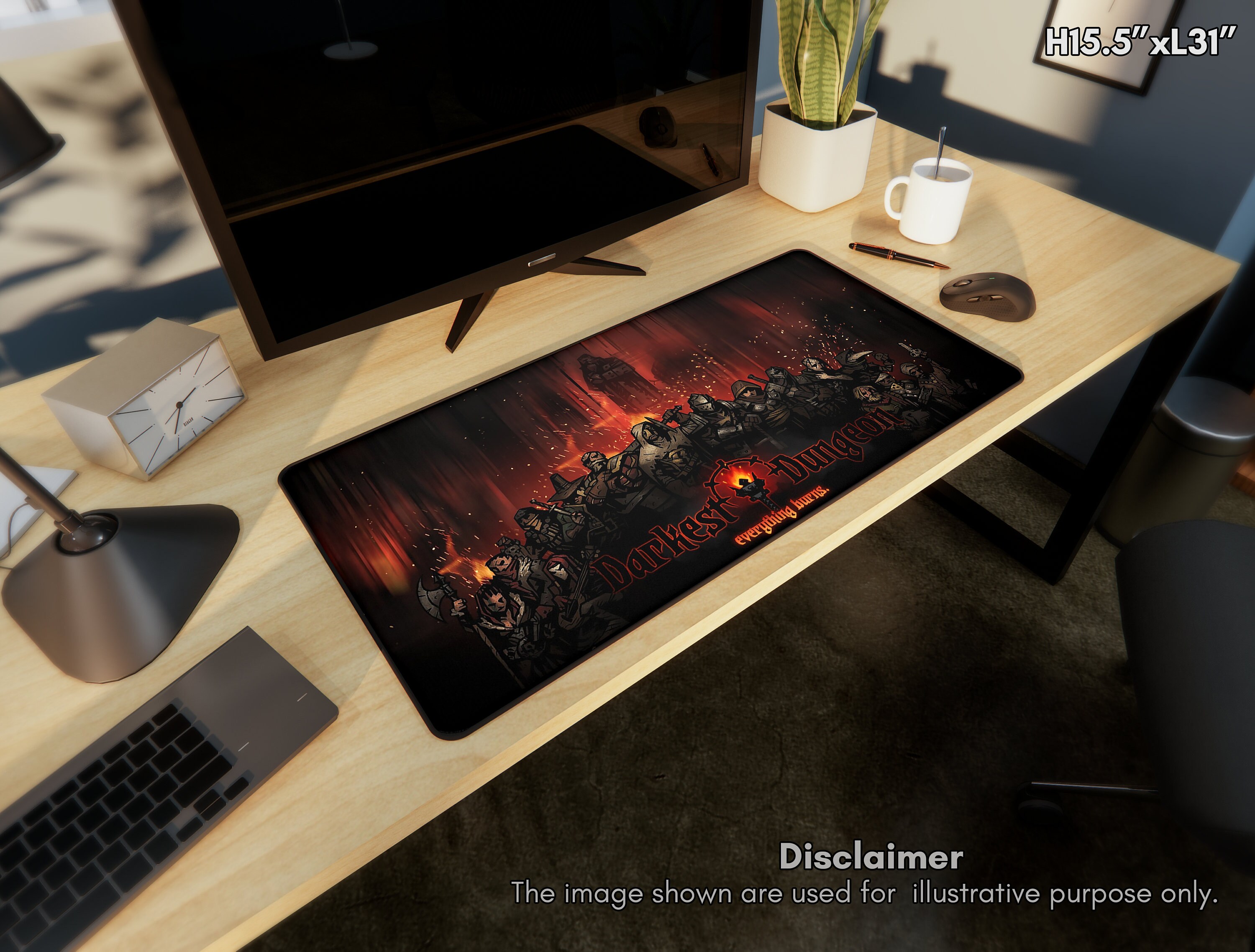 Darkest Dungeon Everything Burns Desk Mat – XL / XXL Gaming Mouse Pad ...