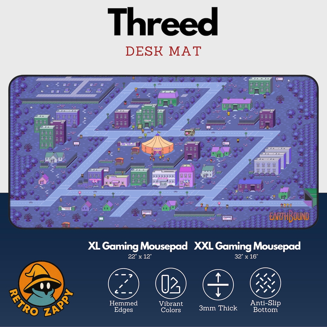 Earthbound Threed Desk Mat – XL / XXL Gaming Mouse Pad, Extended Desk ...