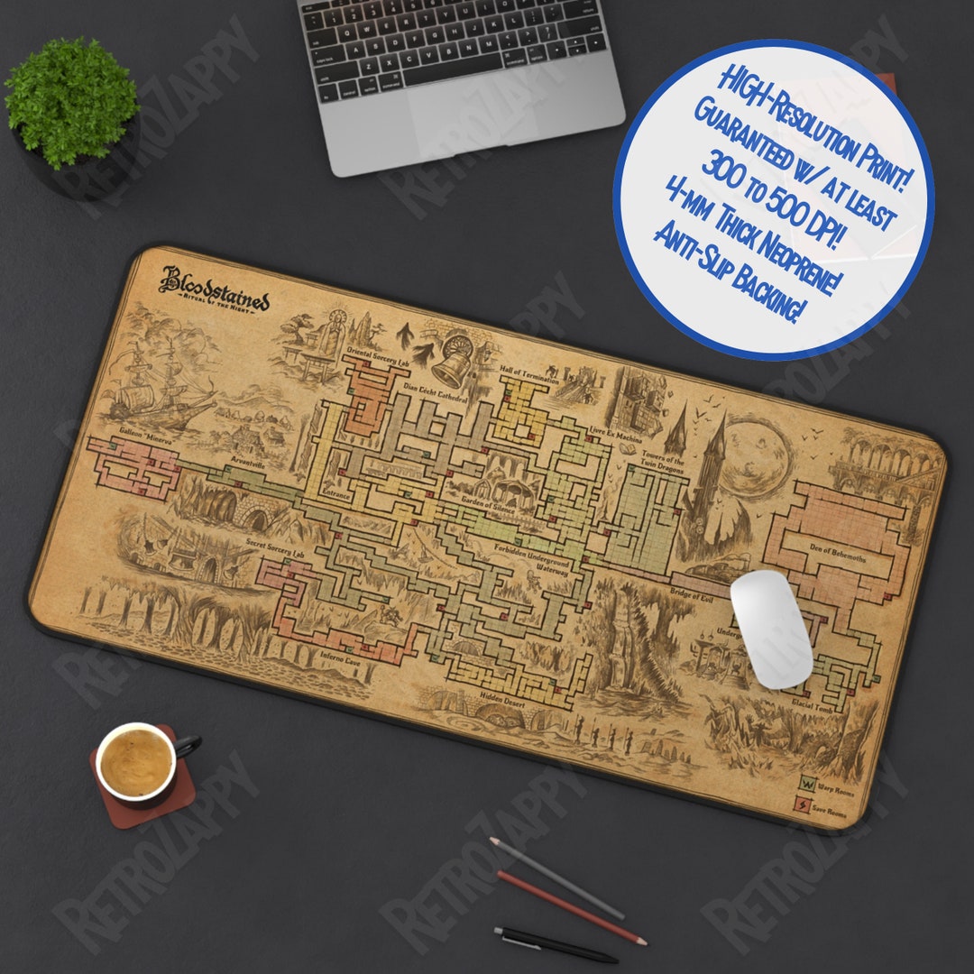 High Resolution Bloodstained/full Map Desk Gaming Mat - Etsy