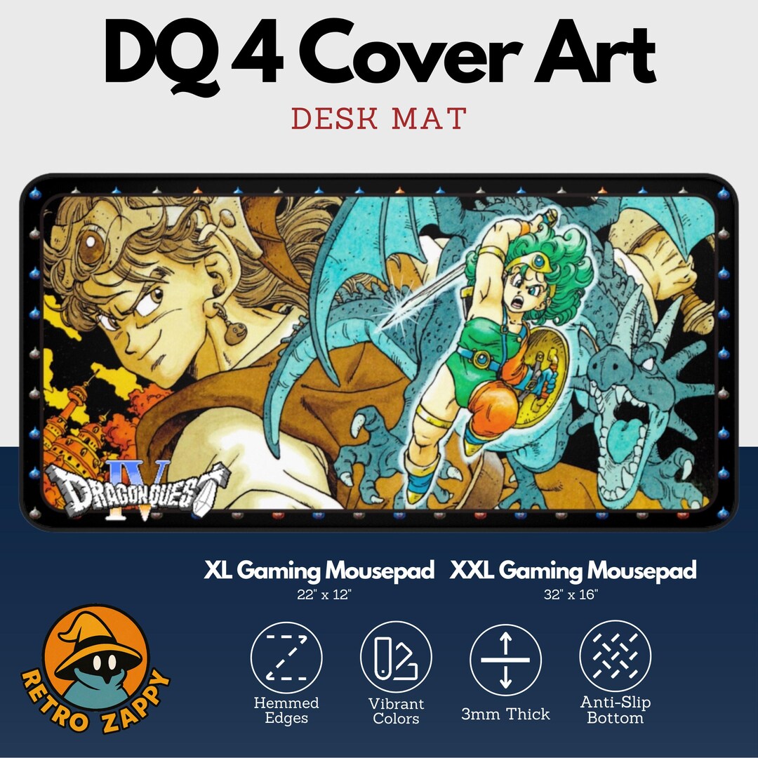 Dragon Quest 4 Cover Art - Gaming Desk Mat, Two Variations, Different ...