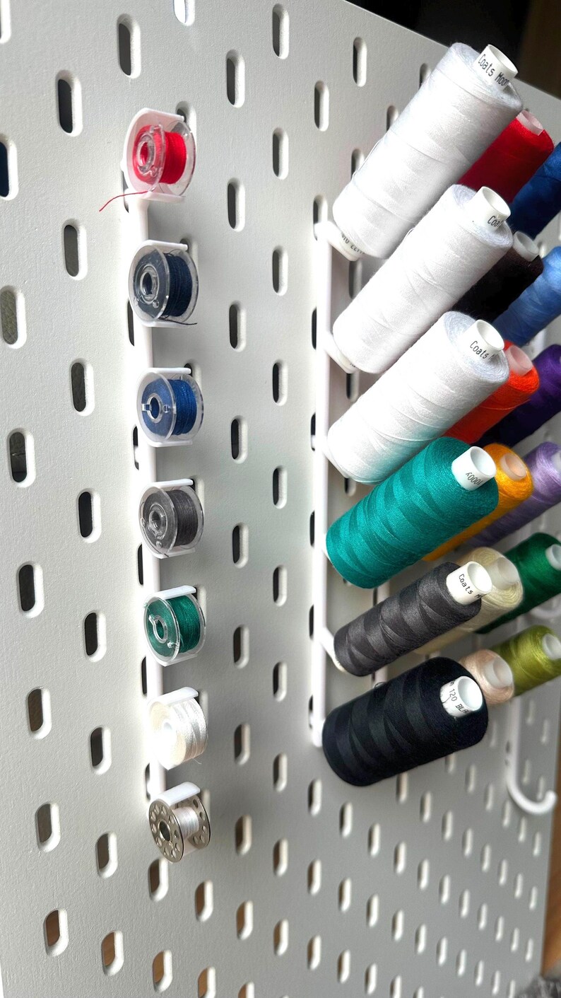 Thread & Bobbin Holders Sewing Organizer - Compatible With IKEA Skadis ...