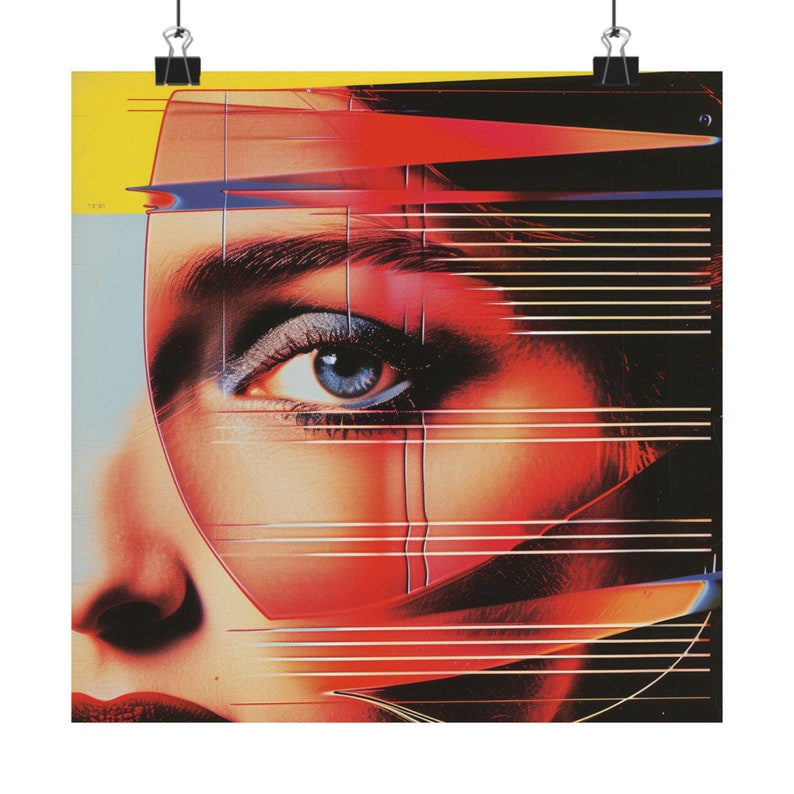 80s/90s Futuristic Trippy Tron Wall Art - Etsy