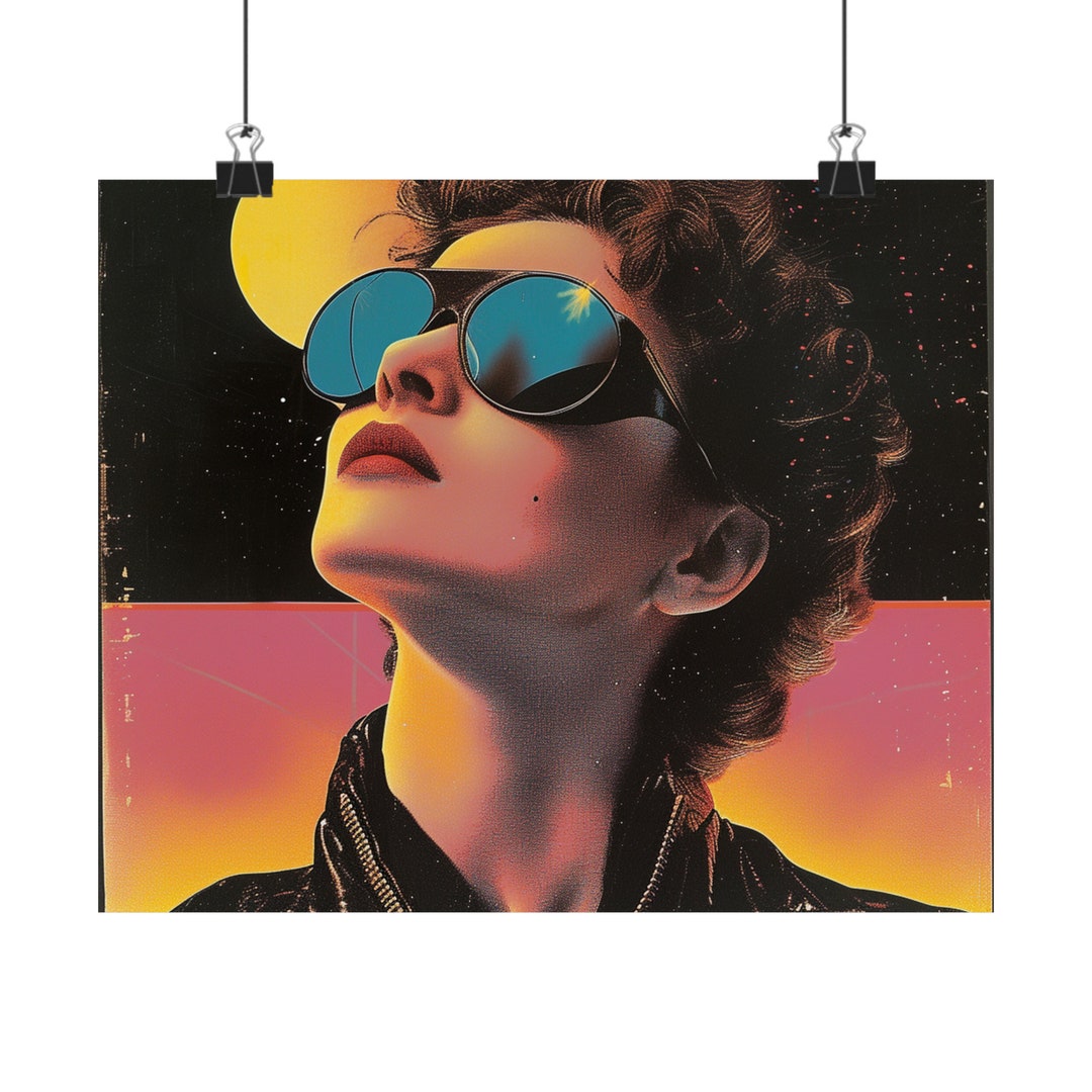 80s/90s Futuristic Trippy Tron Wall Art - Etsy