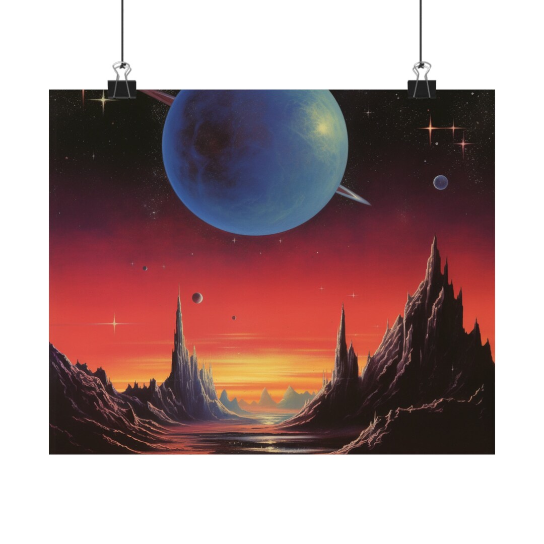 80s/90s Futuristic Trippy Tron Wall Art - Etsy