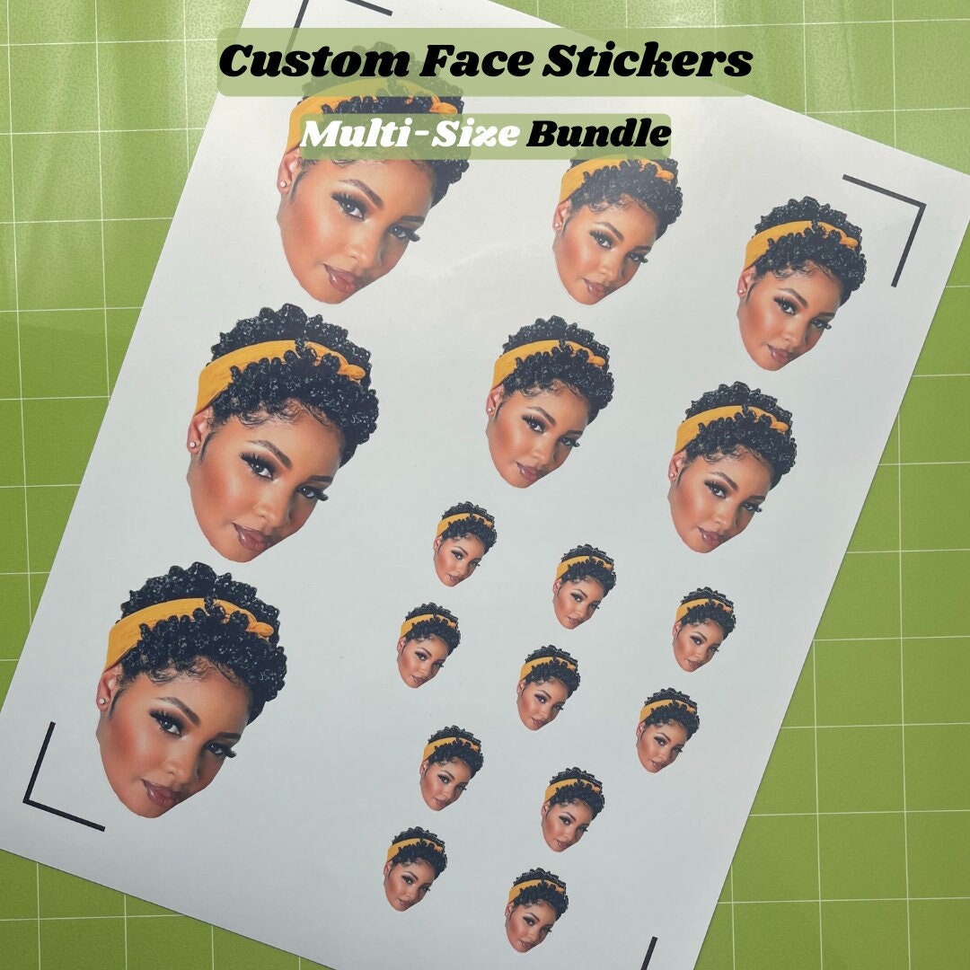 Custom Face Stickers Bundle 6 Sizes, Personalized Waterproof Stickers ...