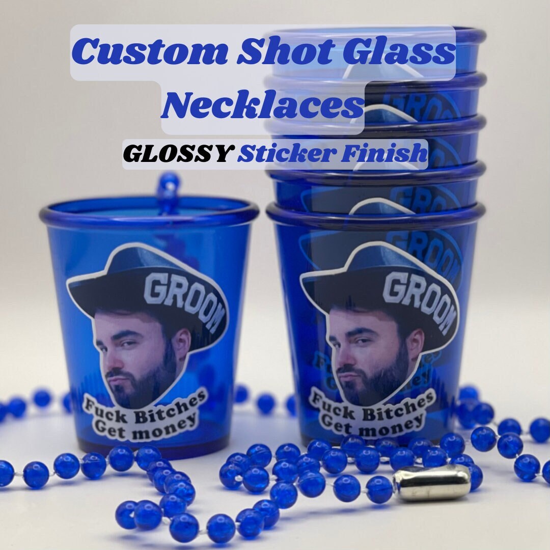 Personalized Shot Glass Necklaces glossy, Custom Bulk Shot Glasses ...