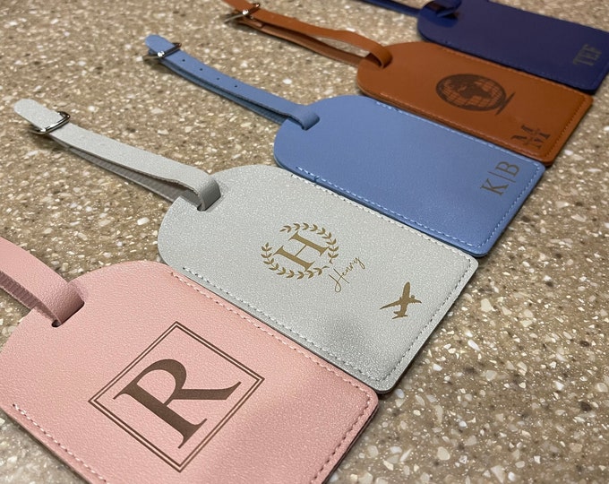 Personalized Leather Luggage Tag, Custom Luggage Tag, Custom Leather Travel Tag, Custom Leather ...