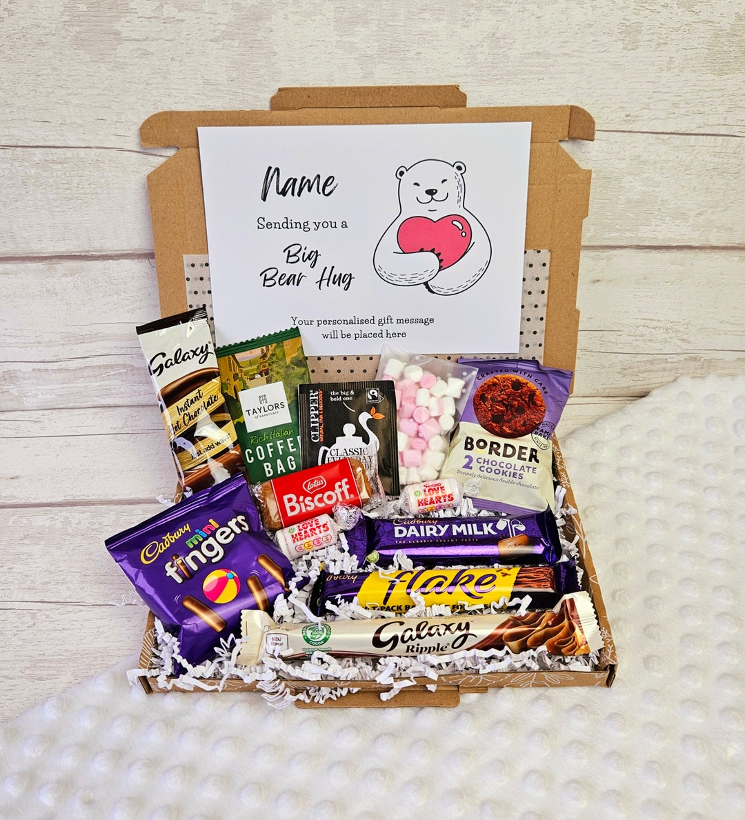 Hug in a Box, Treat Box, Letterbox Gift, Thinking of You, Personalised ...