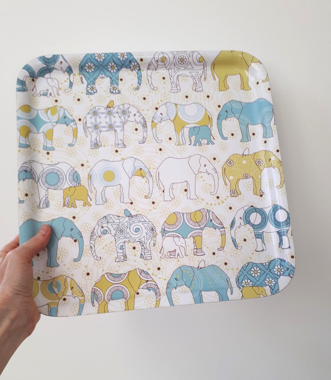 Marilynsvintagenl- IKEA BUSIG Elephant Psychedelic Serving Tray- Blue ...