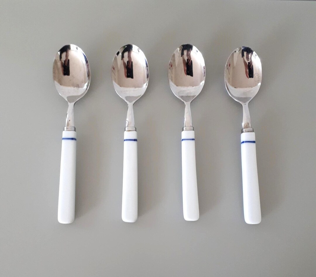 Marilynsvintagenl – Vintage Ikea Fiesta Spoons – Set of 4, White Blue ...