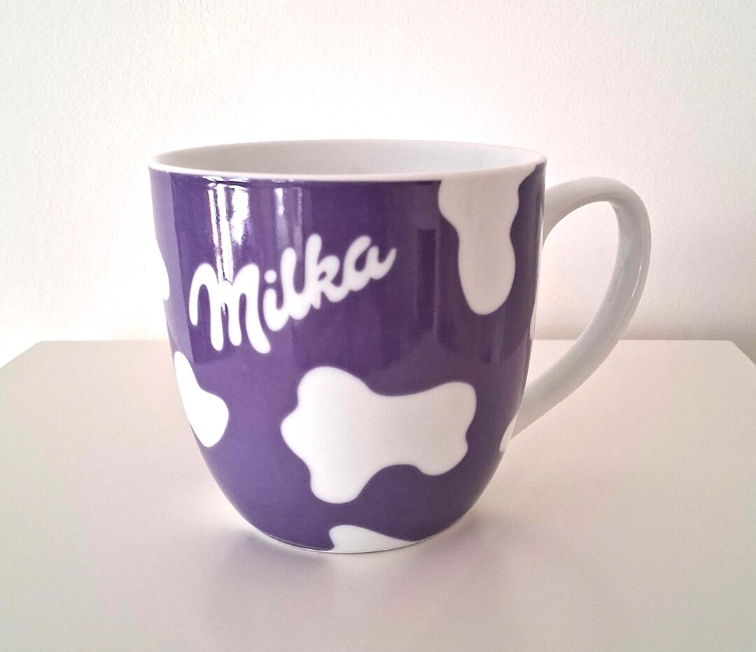Marilynsvintagenl - Milka Mug Cow - XL Lilac and White Spotted Cow, Cow ...