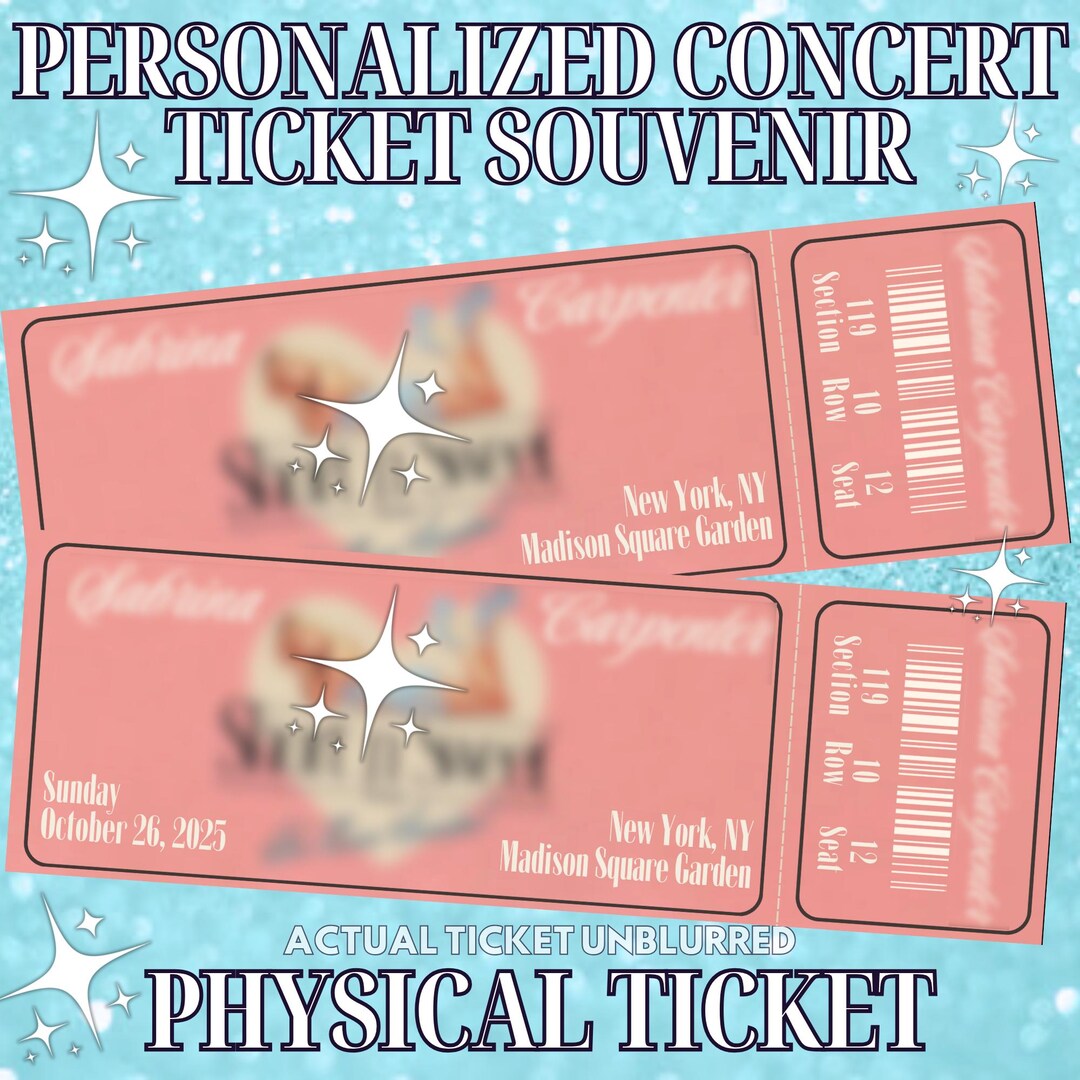 Sweet Carpentr Concert Ticket World Tour Custom Personalized Souvenir ...