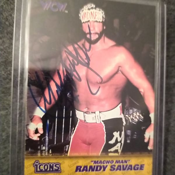 Macho Man Randy Savage Autographed Card - Etsy