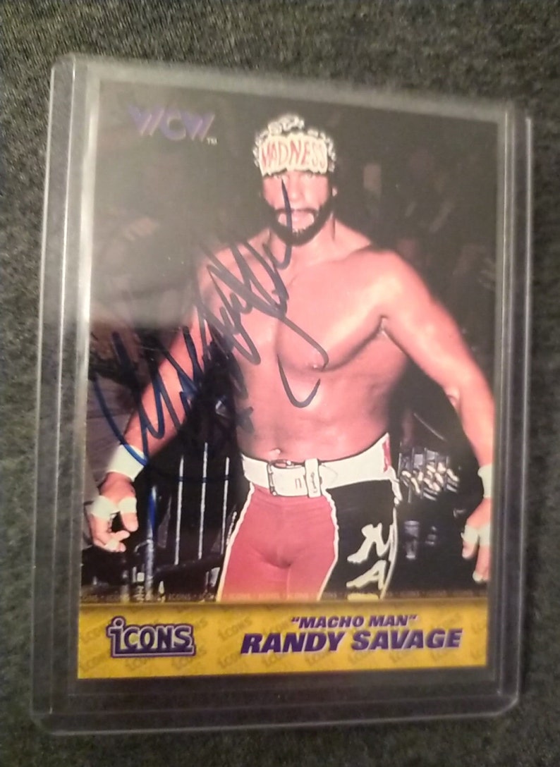 Macho Man Randy Savage Autographed Card - Etsy