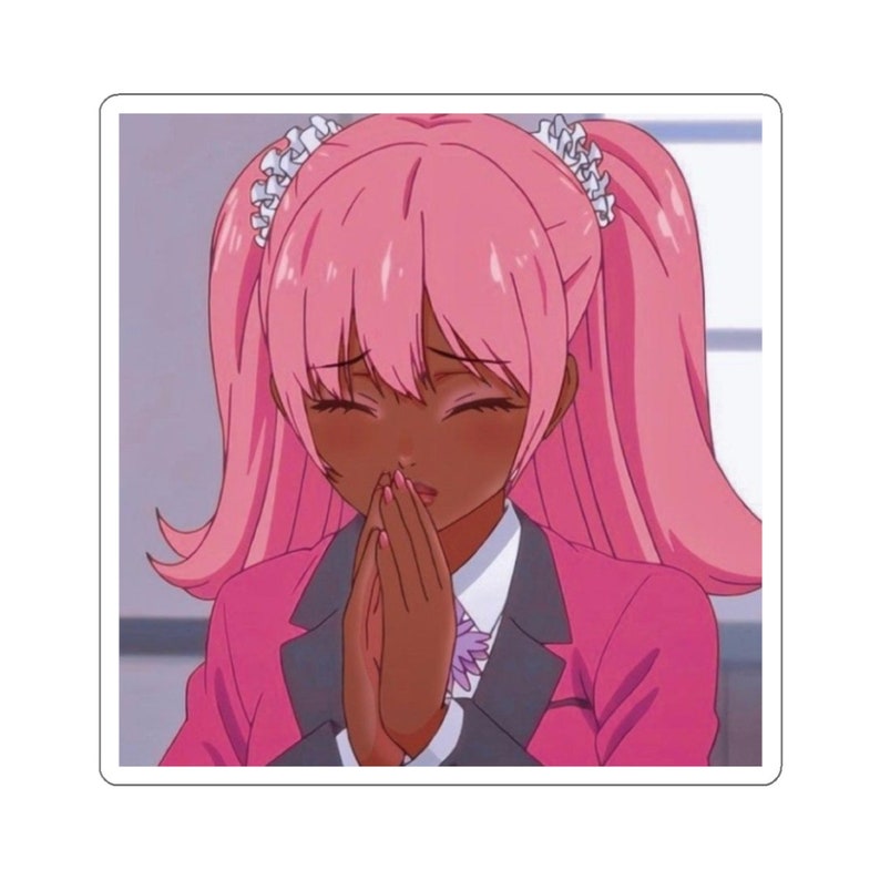 Anime Girl Sticker: Pink Hair, Kawaii Laptop Decal - Etsy