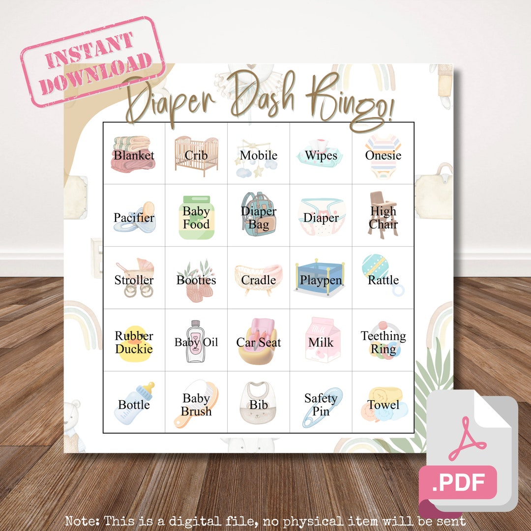 Boho Baby Bingo, Baby Shower Game, Printable Bingo Cards, Instant ...