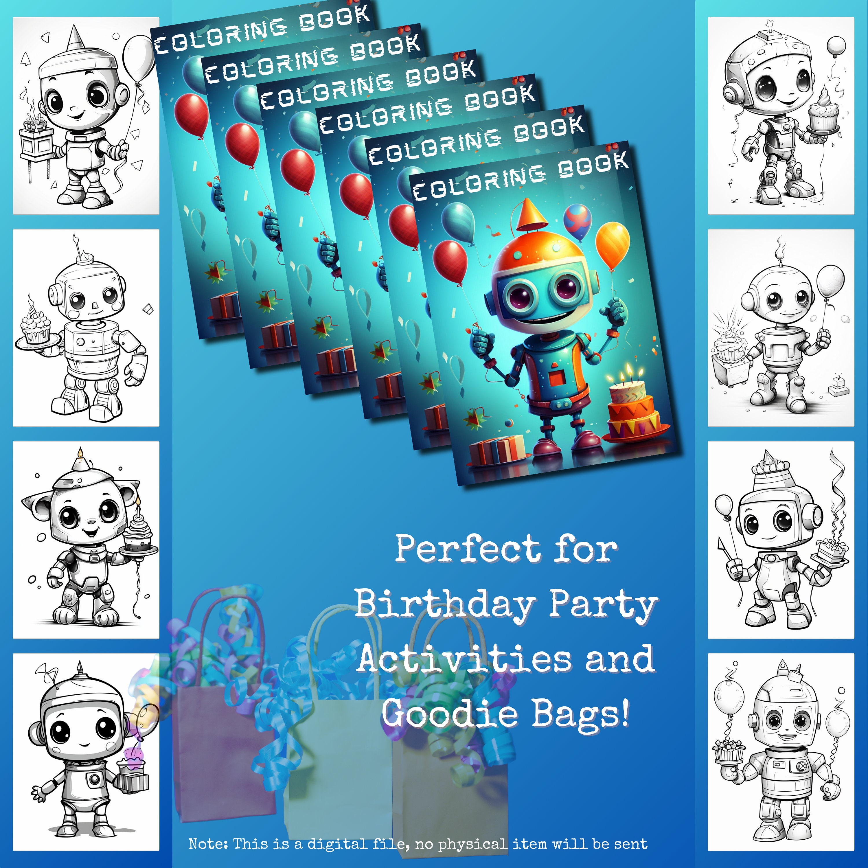 Robot Coloring Pages, Kids Coloring Book, Instant Download, Printable ...