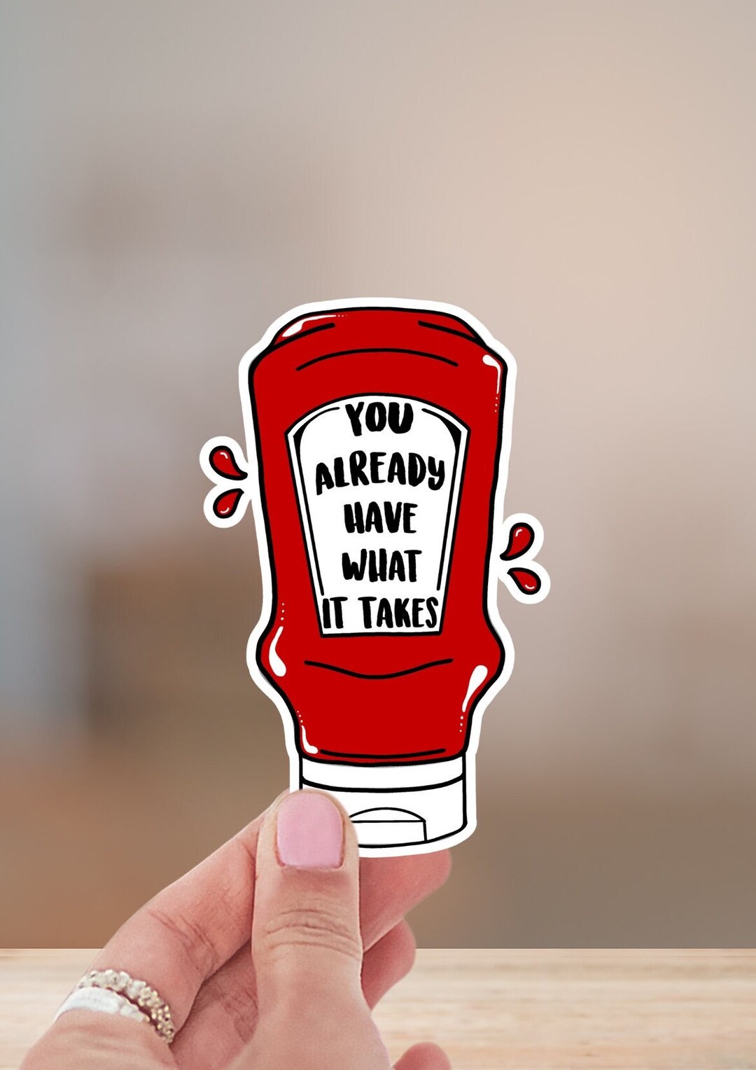 Funny Ketchup Sticker, Laptop Decal, Scrapbook Sticker, Water Bottle ...