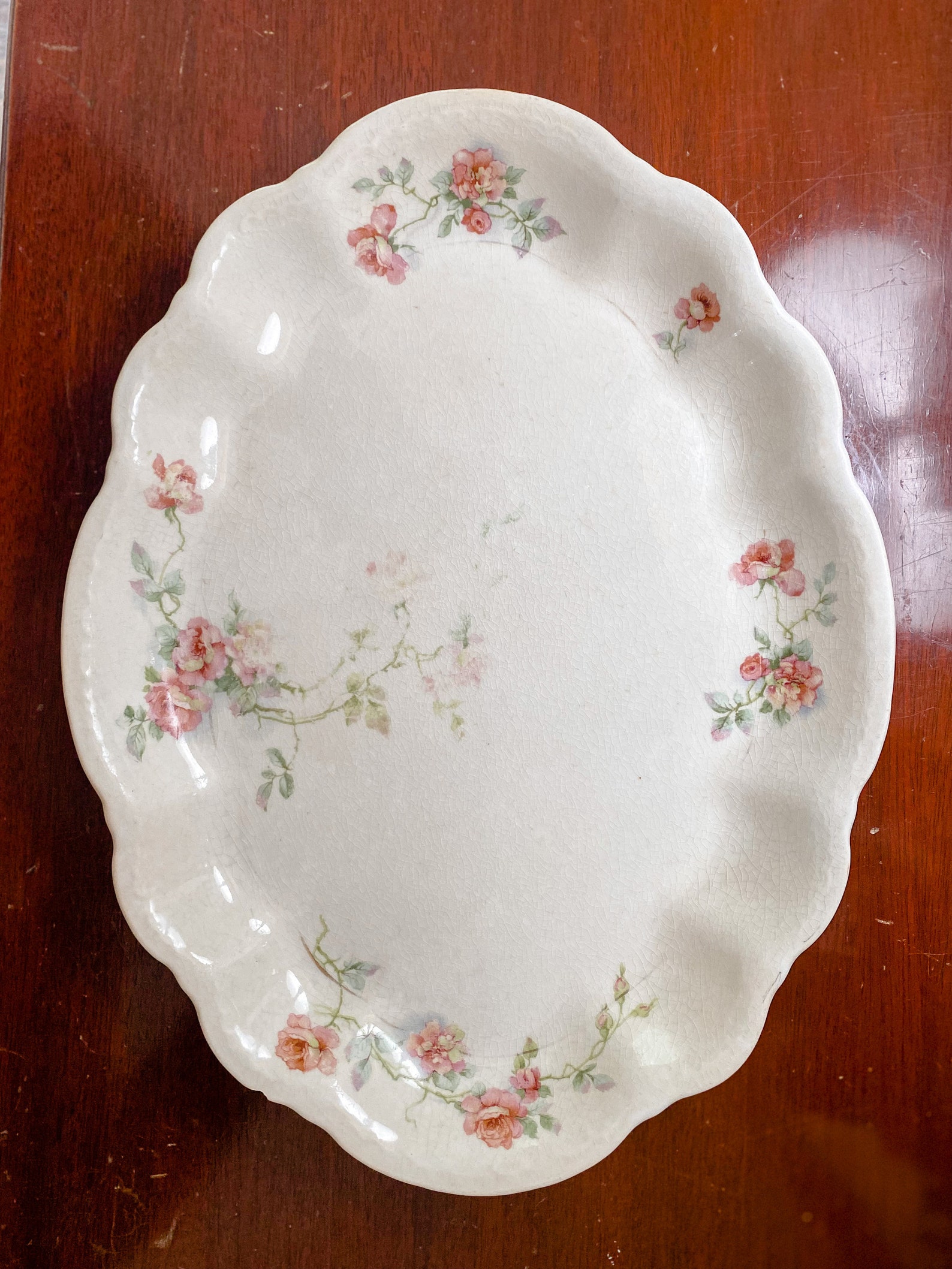 Homer Laughlin Hudson Floral Vintage Platter - Rose Pattern - Vintage ...