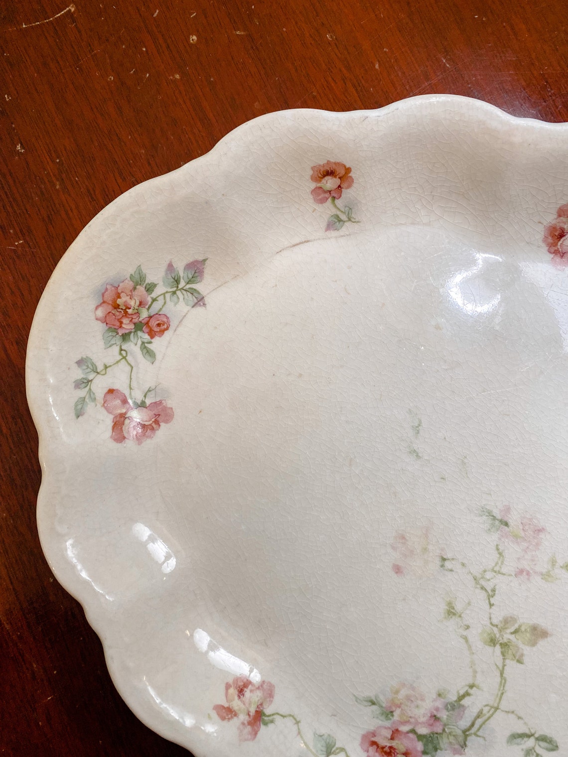 Homer Laughlin Hudson Floral Vintage Platter Rose Pattern Vintage ...
