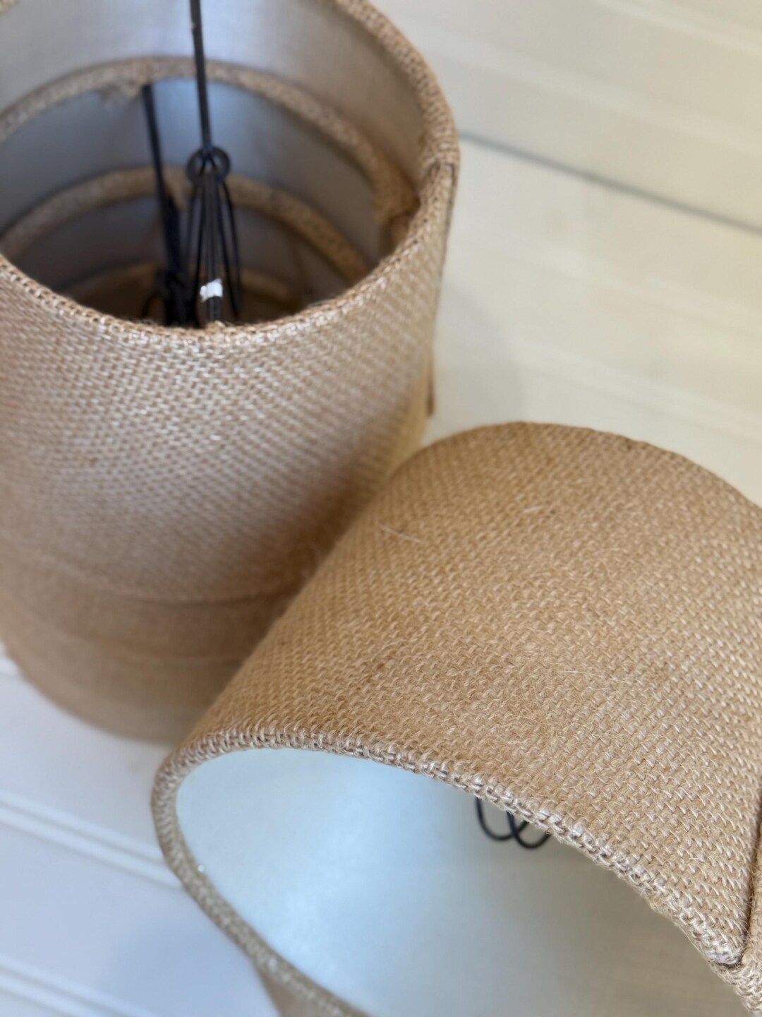 Burlap Lamp Shade – Natural Jute, Rustic Farmhouse Lighting - Etsy