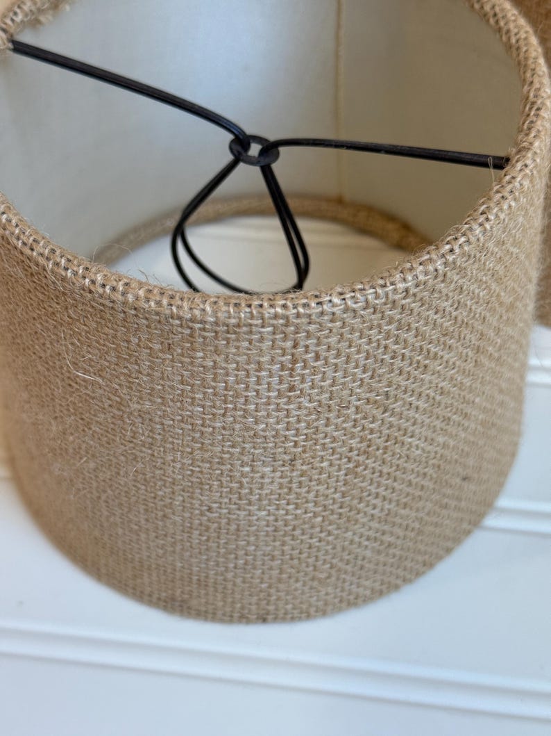 Burlap Lamp Shade – Natural Jute, Rustic Farmhouse Lighting - Etsy
