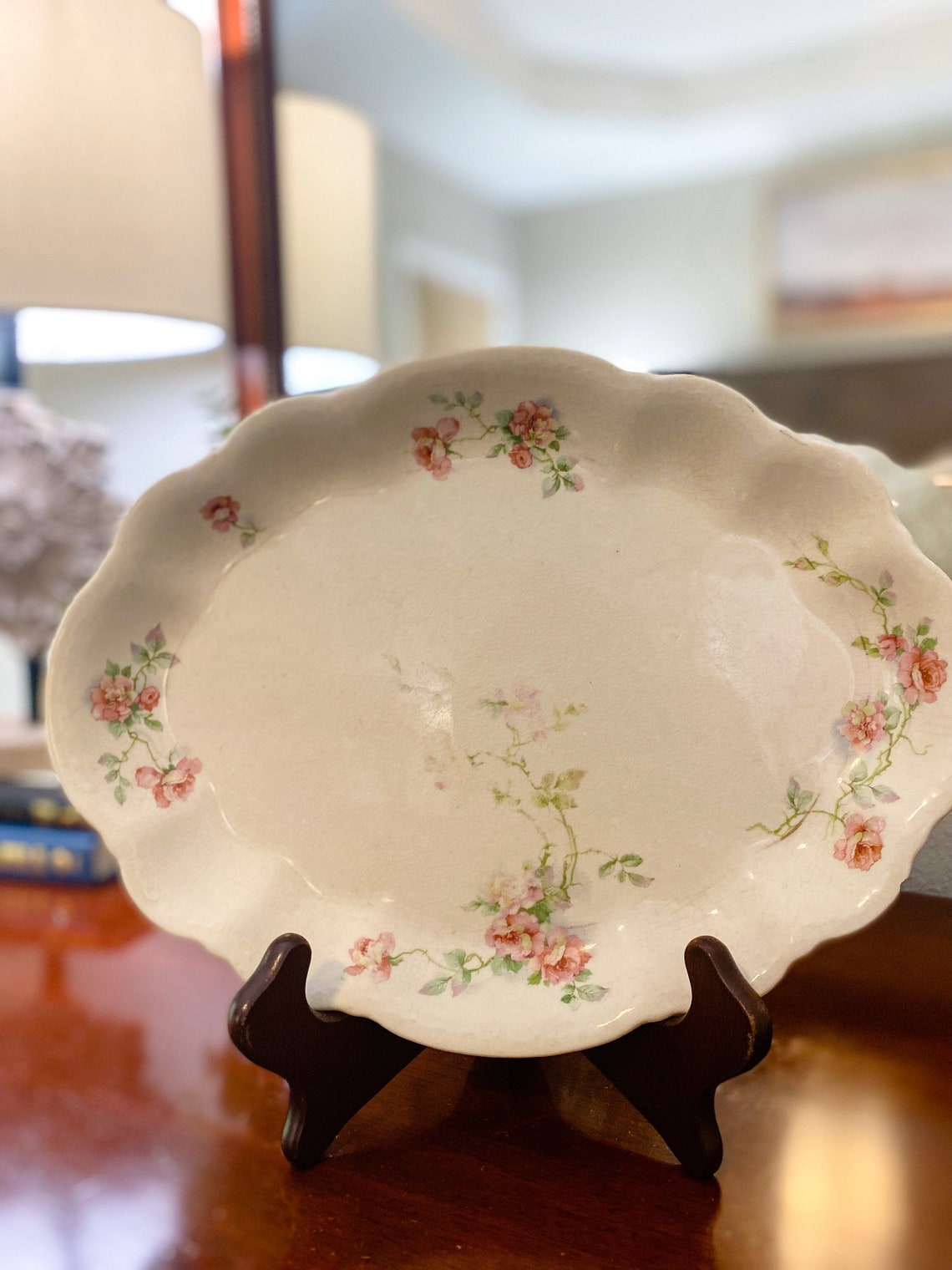 Homer Laughlin Hudson Floral Vintage Platter Rose Pattern Vintage ...