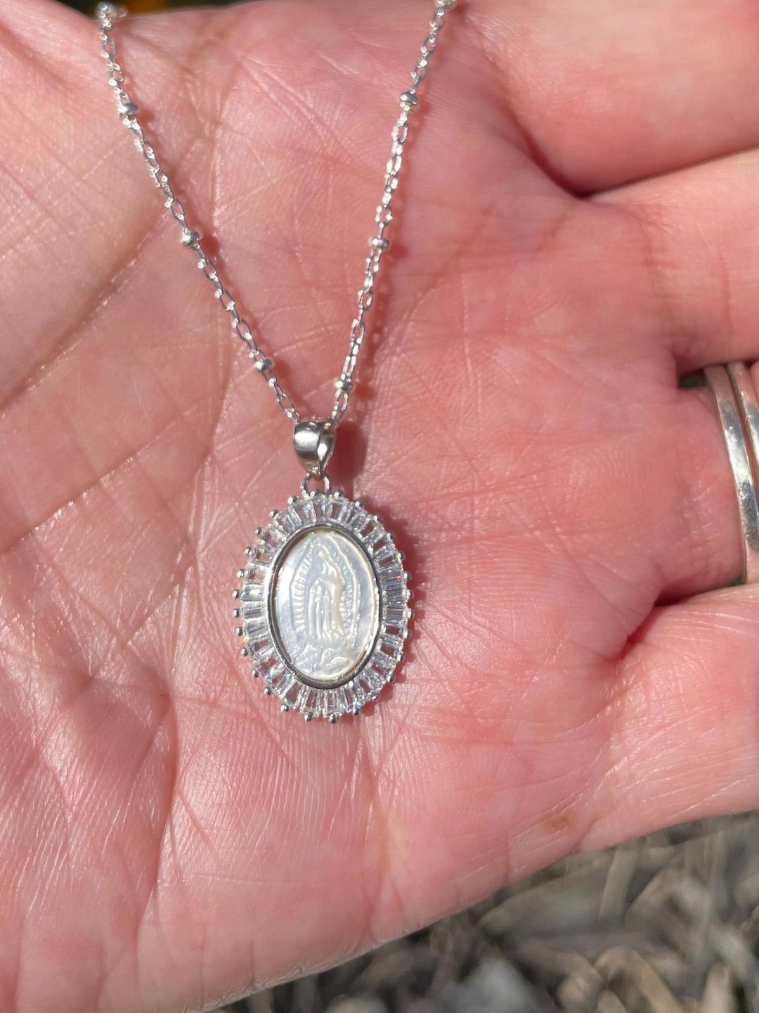 Virgencita Chain Sterling Silver, Lady of Guadalupe, La Guadalupana ...