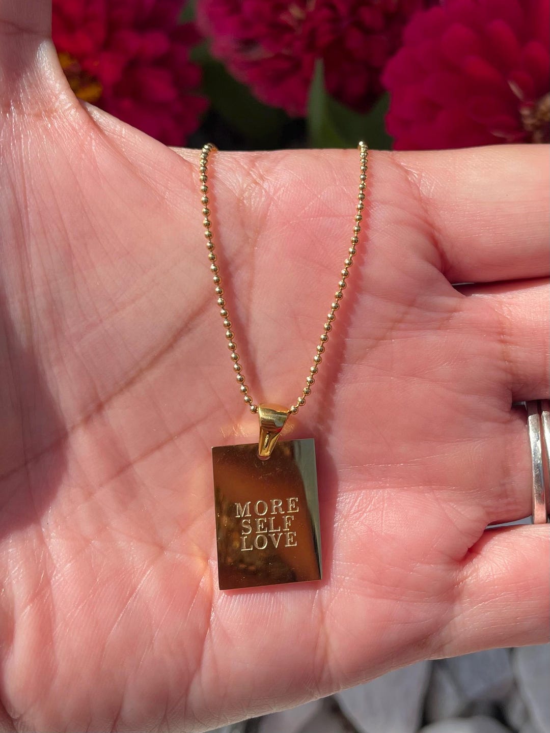 Affirmation Empowering Gold Stainless Steel Self Love Necklace ...