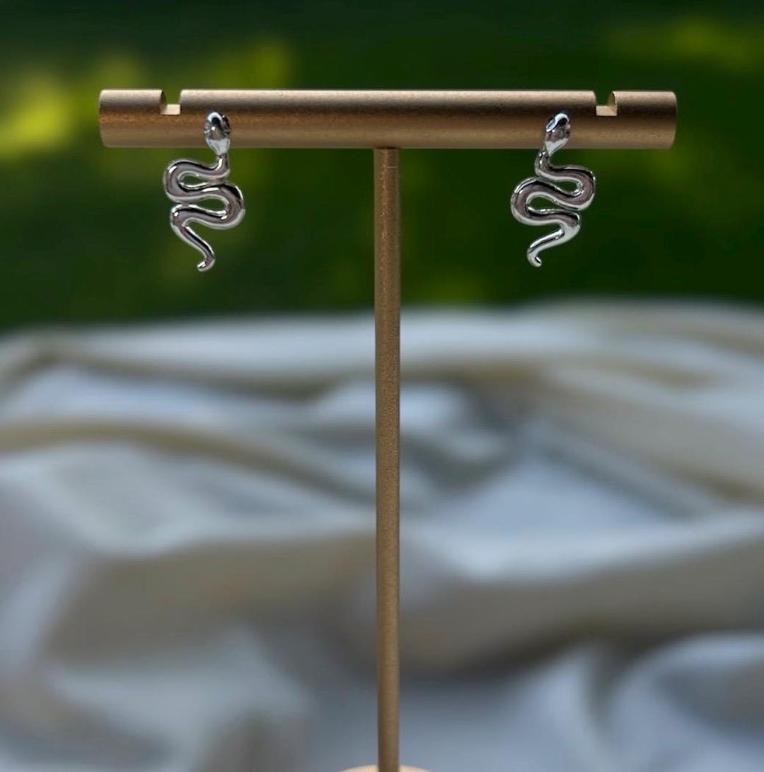 PETITE Snake Studs Dainty Everyday Look Minimalist Viper Jewelry - Etsy