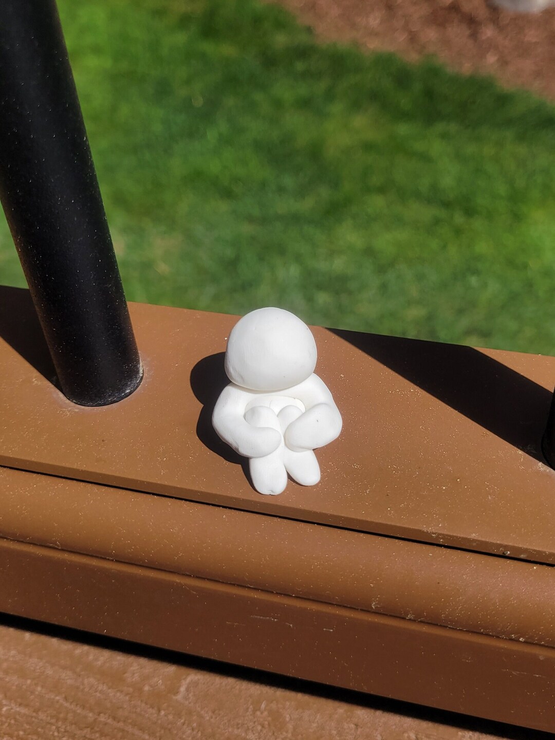 Small White Clay Man Figure Sculpture With Knees to Chest - Etsy