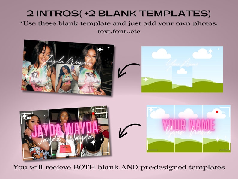 TRENDY Youtube Branding Kit | Editable Banner, Intro & Outro L Editable ...