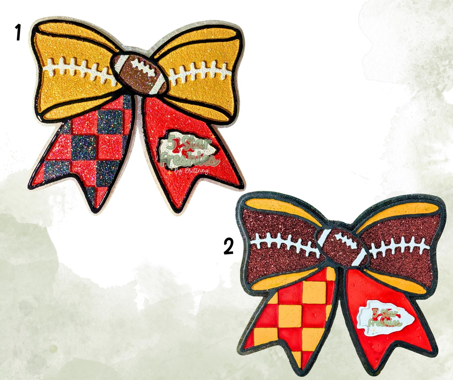 KC Football Bow Freshie | Game Day Car Air Freshener - Etsy