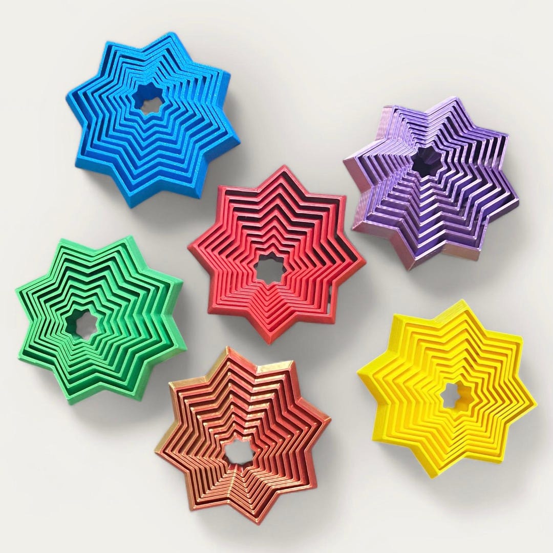 Fidget Star Fun for All Ages Nested 8 Pointed Fidget Star - Etsy
