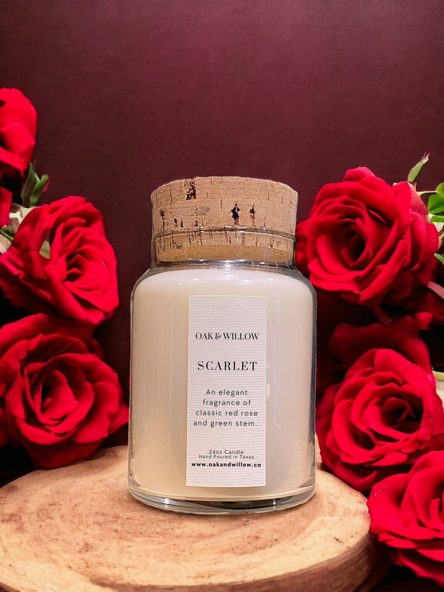 Scarlet 24oz Natural Cork Apothecary Candle an Elegant Fragrance of ...