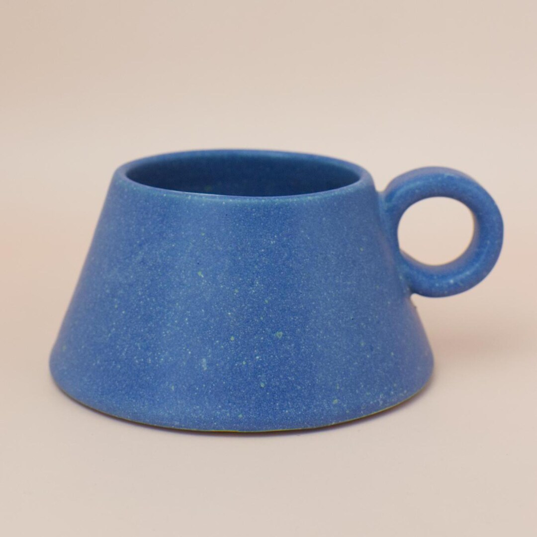 Conical Coffee Mug (large) | Speckled Blue Colored Mug | Unique & Funky ...