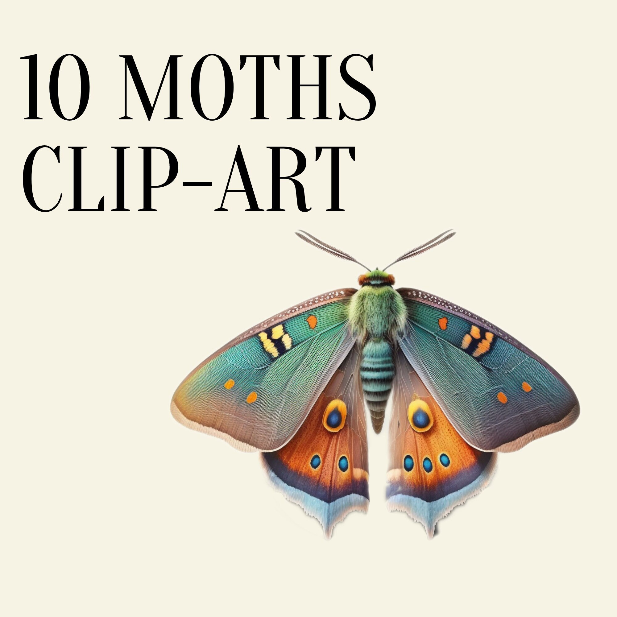 10 Clipart Moths, Watercolor Moths, Mystical, Moths, Dreamy, Occult ...