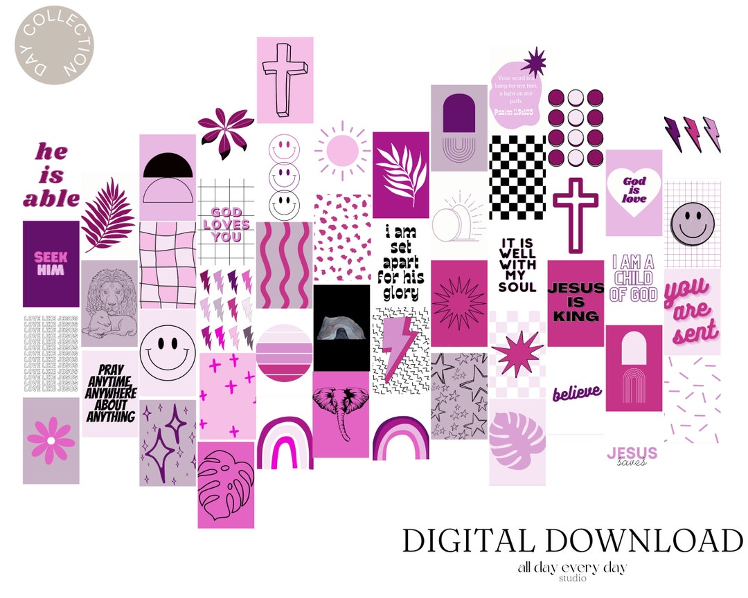Spiritual Serenity: Christian Collage Kit-set of 50 Digital Prints ...