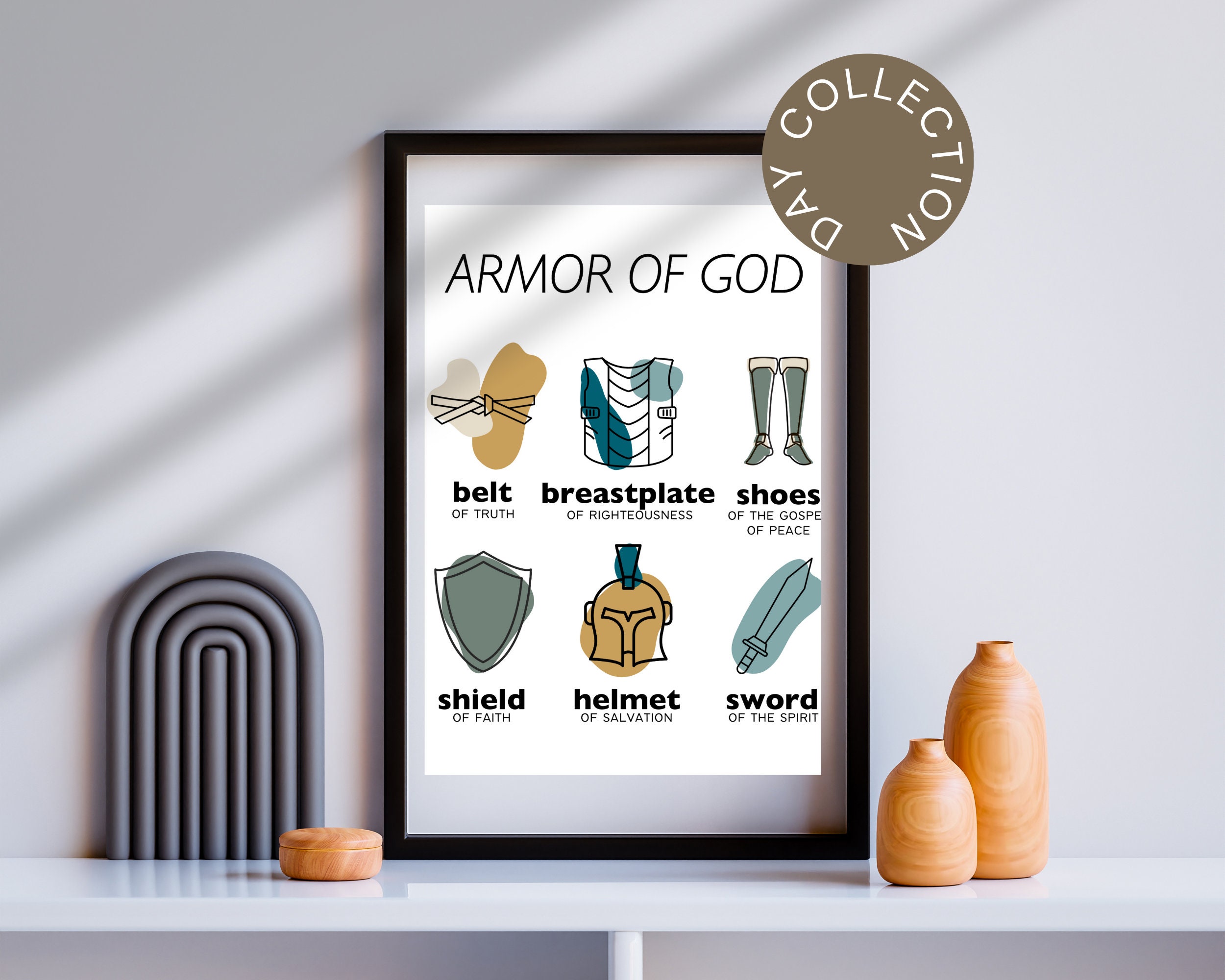 Spiritual Strength Set of 6 Armor of God Digital Prints Minimalist ...