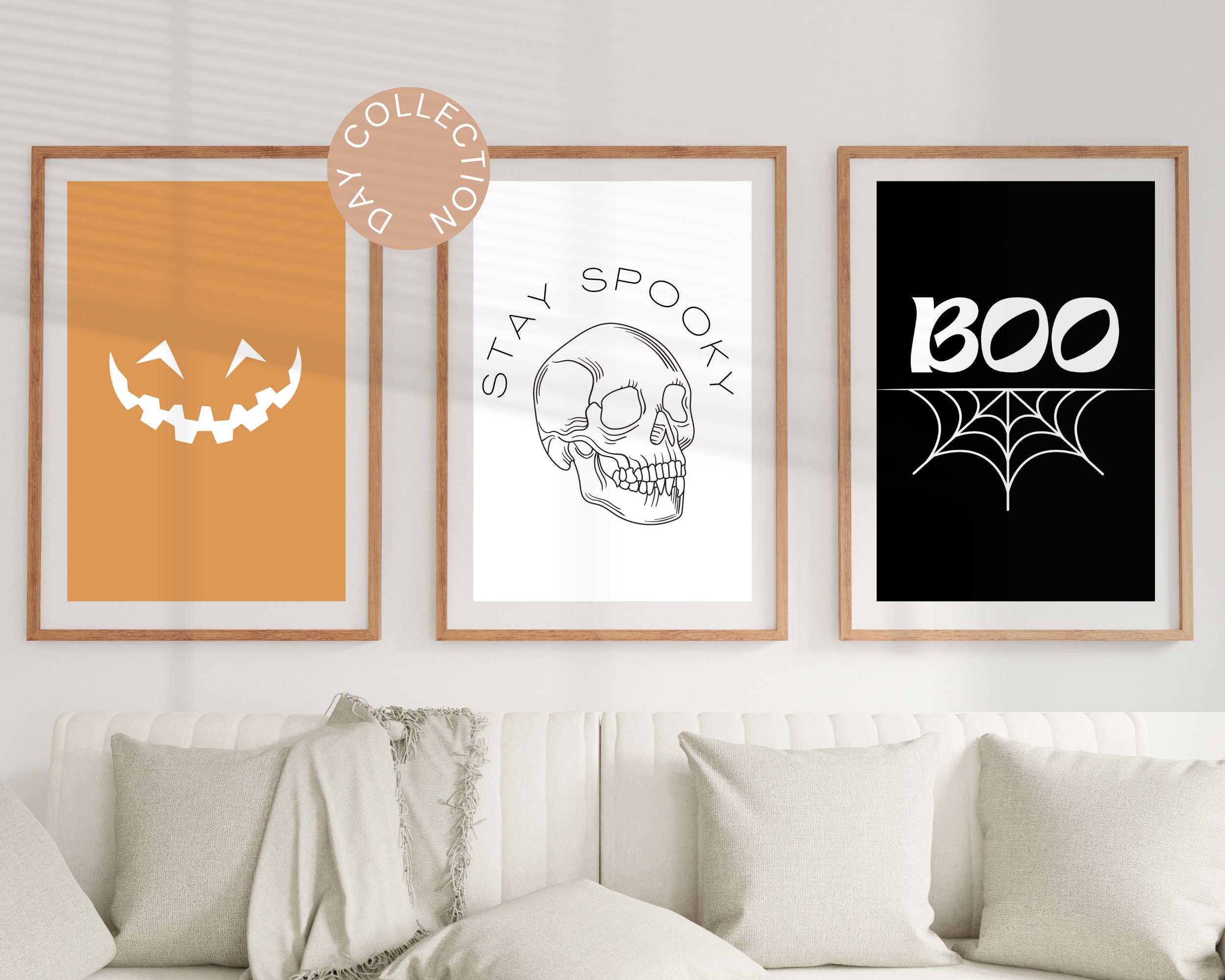 Spooktacular Halloween Digital Print Set of 3: Pumpkin Face, Stay ...