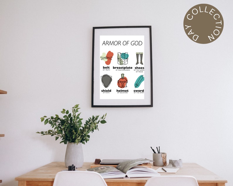 Spiritual Strength Set of 6 Armor of God Digital Prints Minimalist ...