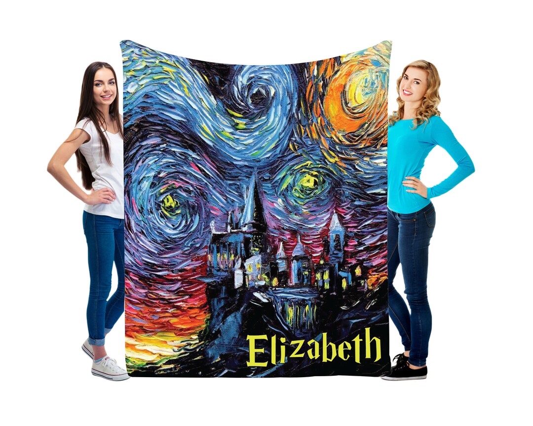 Wizard Blanket, Magic Wizard, Custom Starry Night Blanket, Valentine's ...