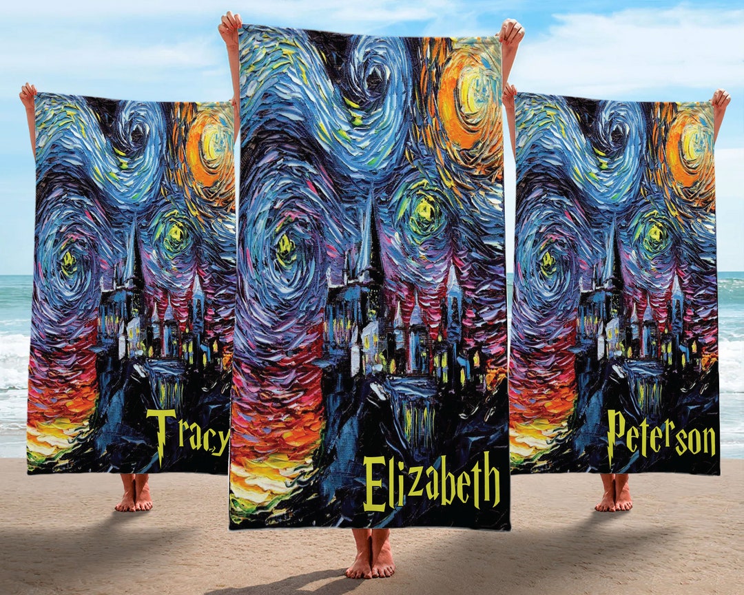 Magic Wizard, Custom Starry Night Towel, Valentine's Day Gift, Wizard ...