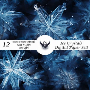 Ice Crystals Digital Paper Set - Etsy