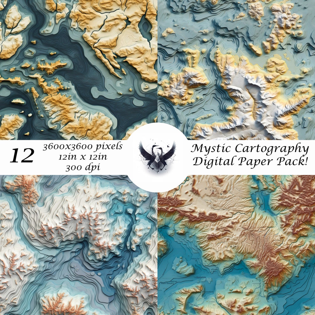 Fantasy Map Digital Paper Pack - Etsy