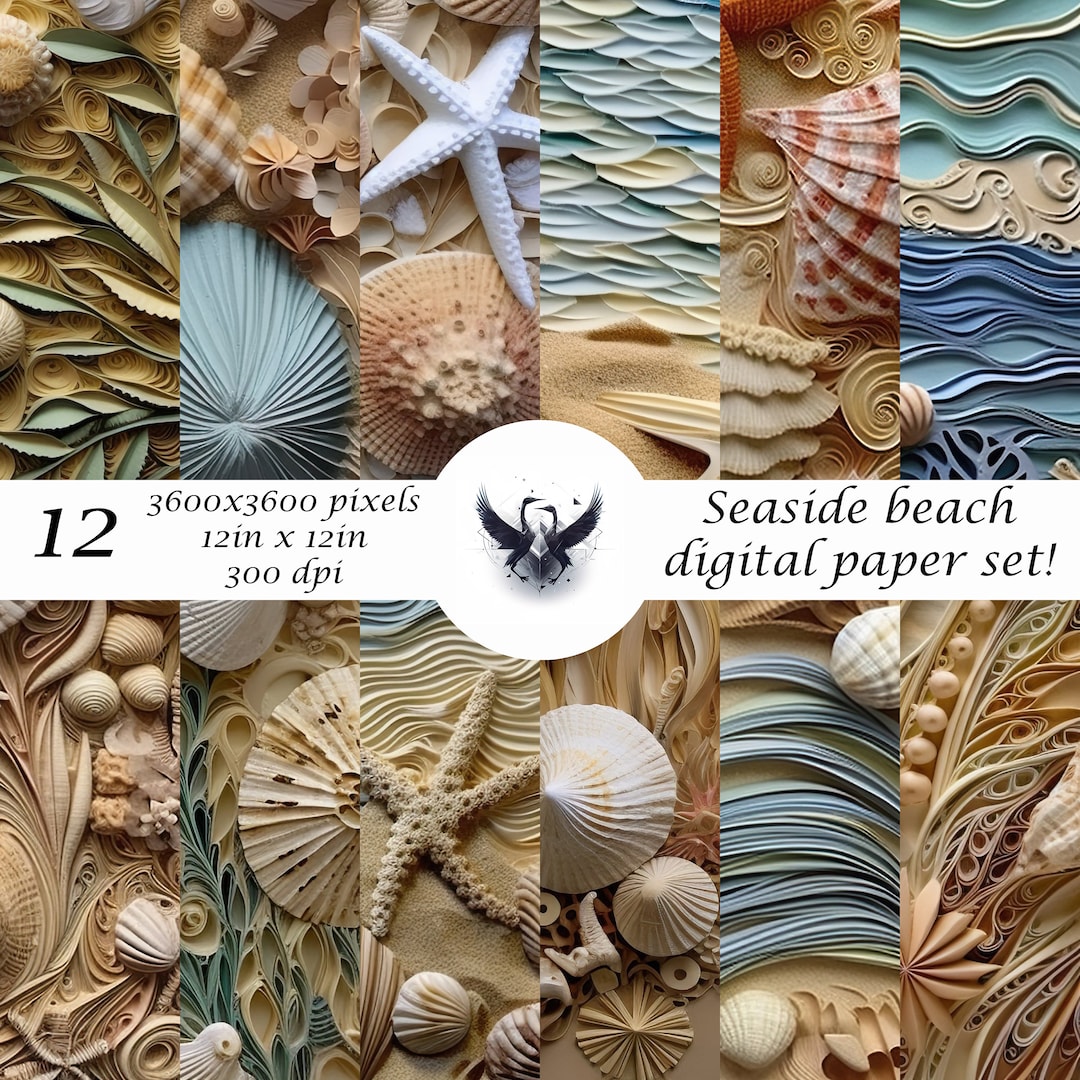 Seaside Beach Digital Paper Set - Etsy